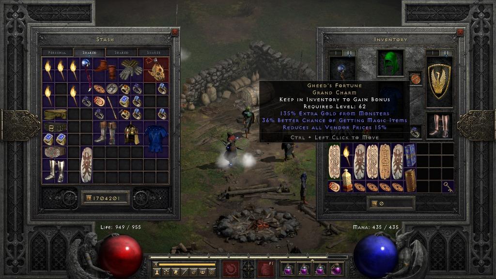 36% Gheeds Unique Charm: Diablo 2 Resurrected, Video Gaming, Gaming ...