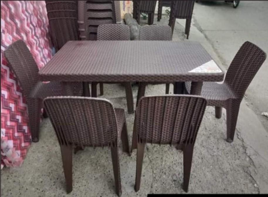 6 Seater Jolly Rattan Table and Chairs, Furniture & Home Living ...