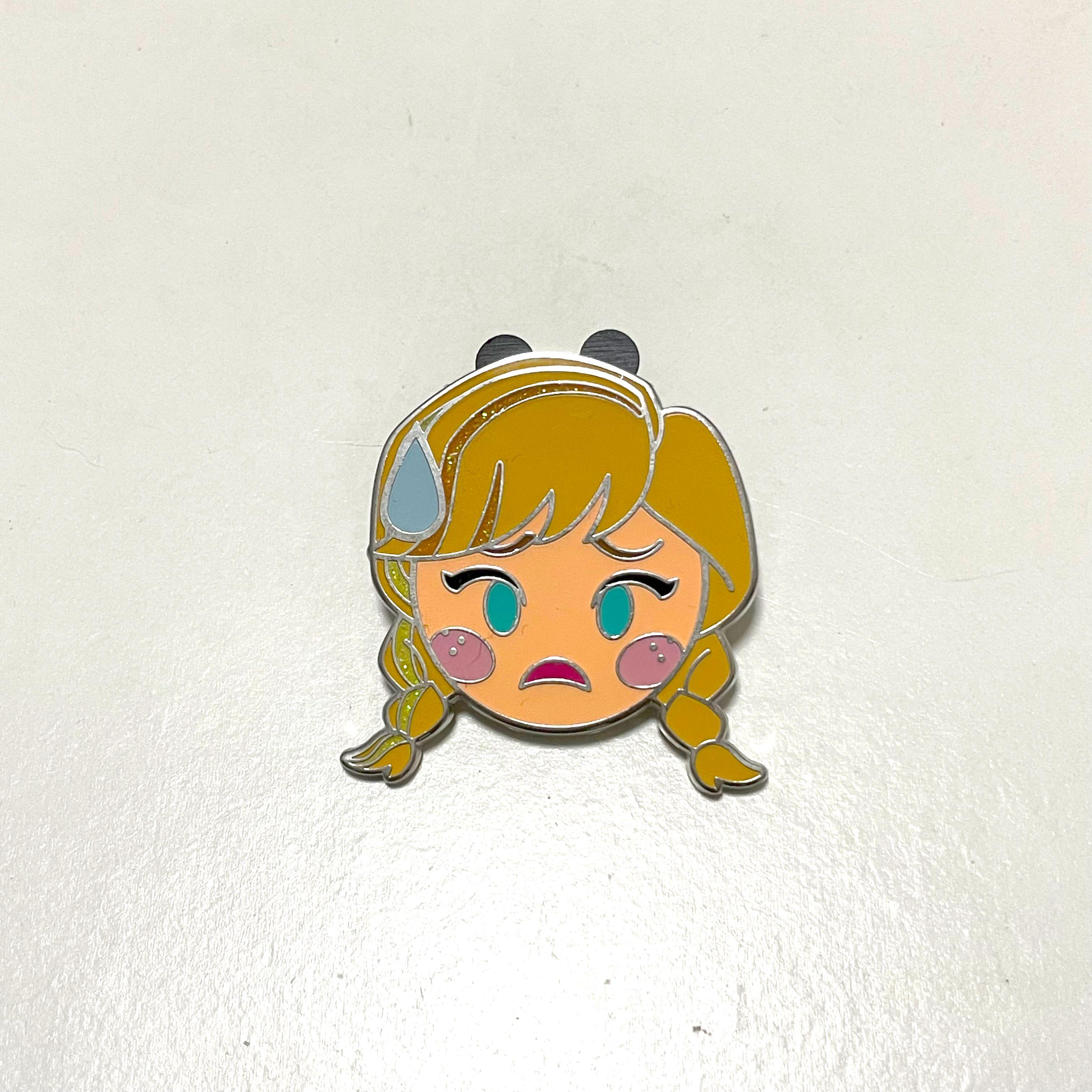 迪士尼襟章 hong kong disneyland pin trading logo emoji pin - elsa anna ...