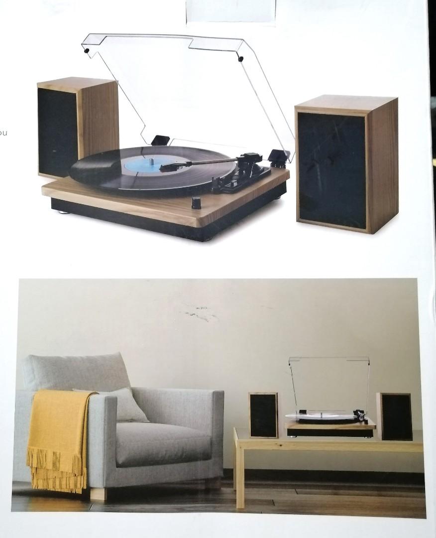 Bauhn Retro Vintage Design Turntable Vinyl Plaka Record Player with ...