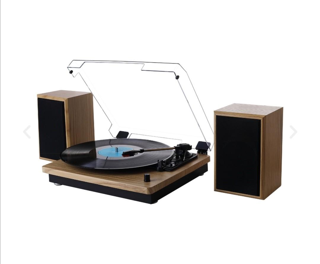 Bauhn Retro Vintage Design Turntable Vinyl Plaka Record Player with ...