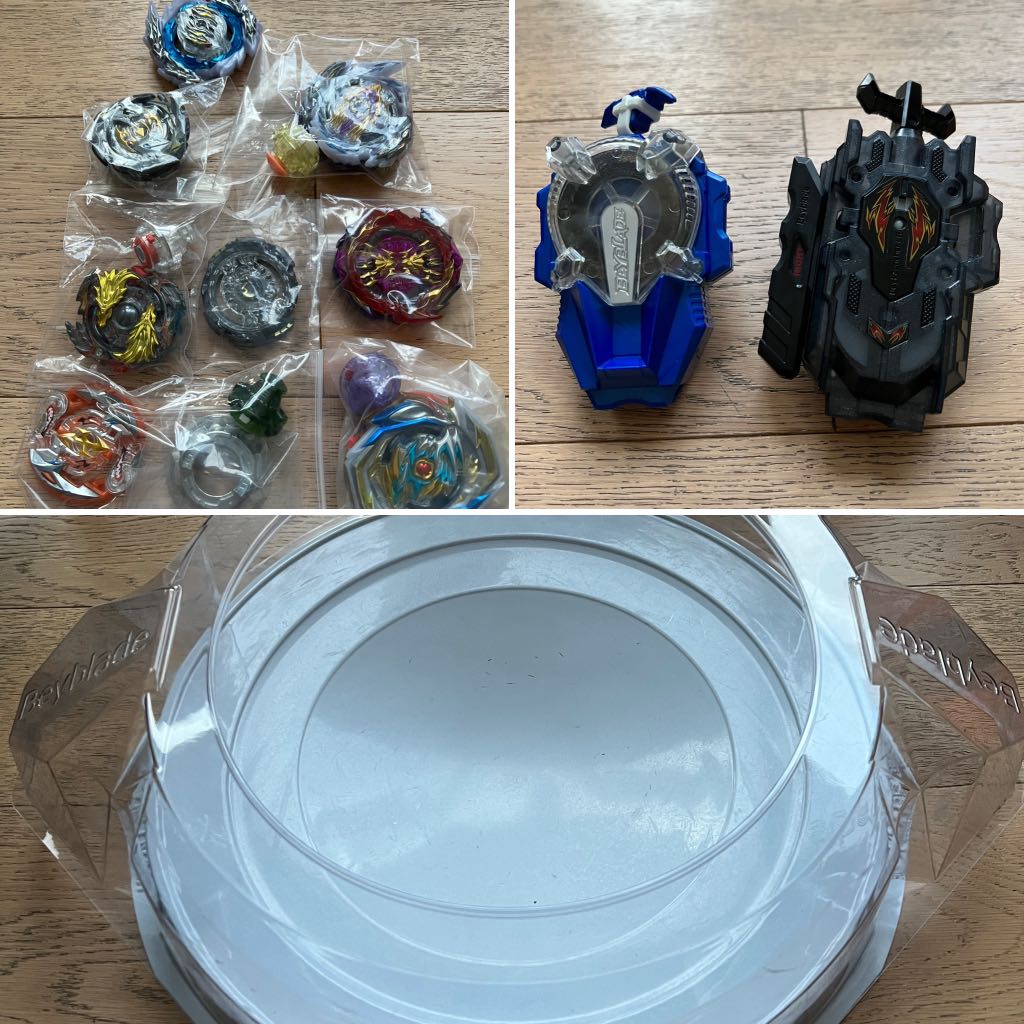 Beyblade B183 White DB stadium set (comes with launchers and Beyblades ...