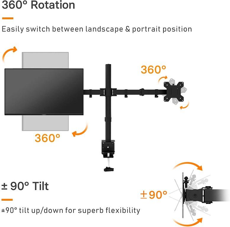 BONTEC Dual Monitor Stand for 13-27 inch LCD LED PC Screens, Ergonomic ...