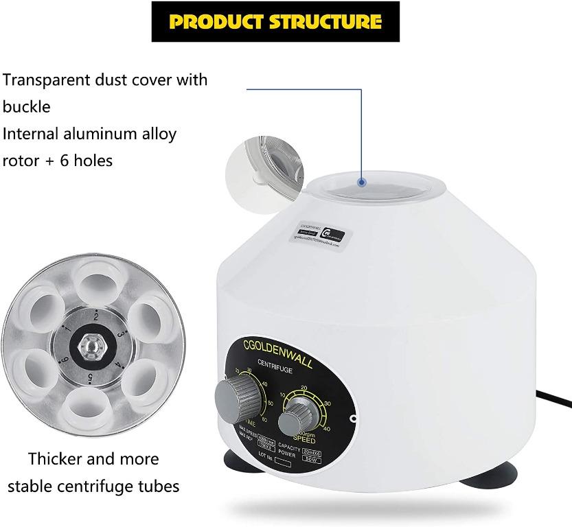 CGOLDENWALL 800D Electric Centrifuge Medical Lab Centrifuge 4000rpm With CE 6 x 20ml, Health ...