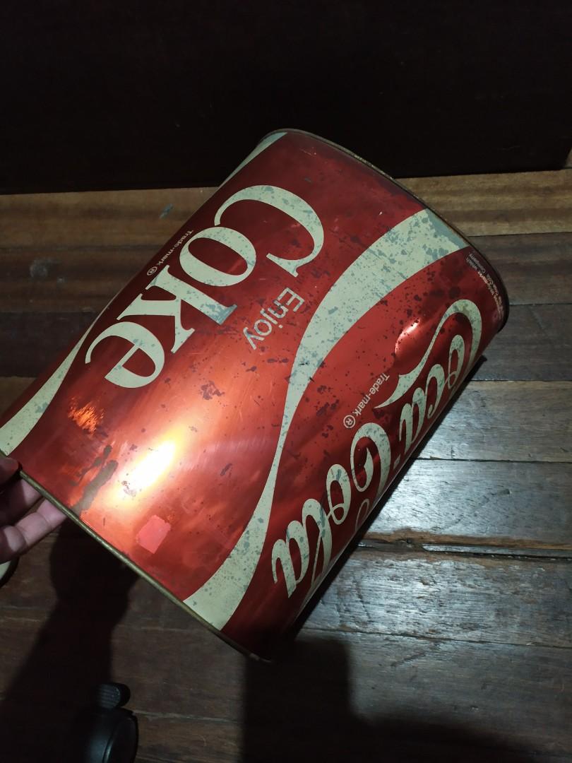 Coca cola trash can tin can, Hobbies & Toys, Memorabilia & Collectibles ...