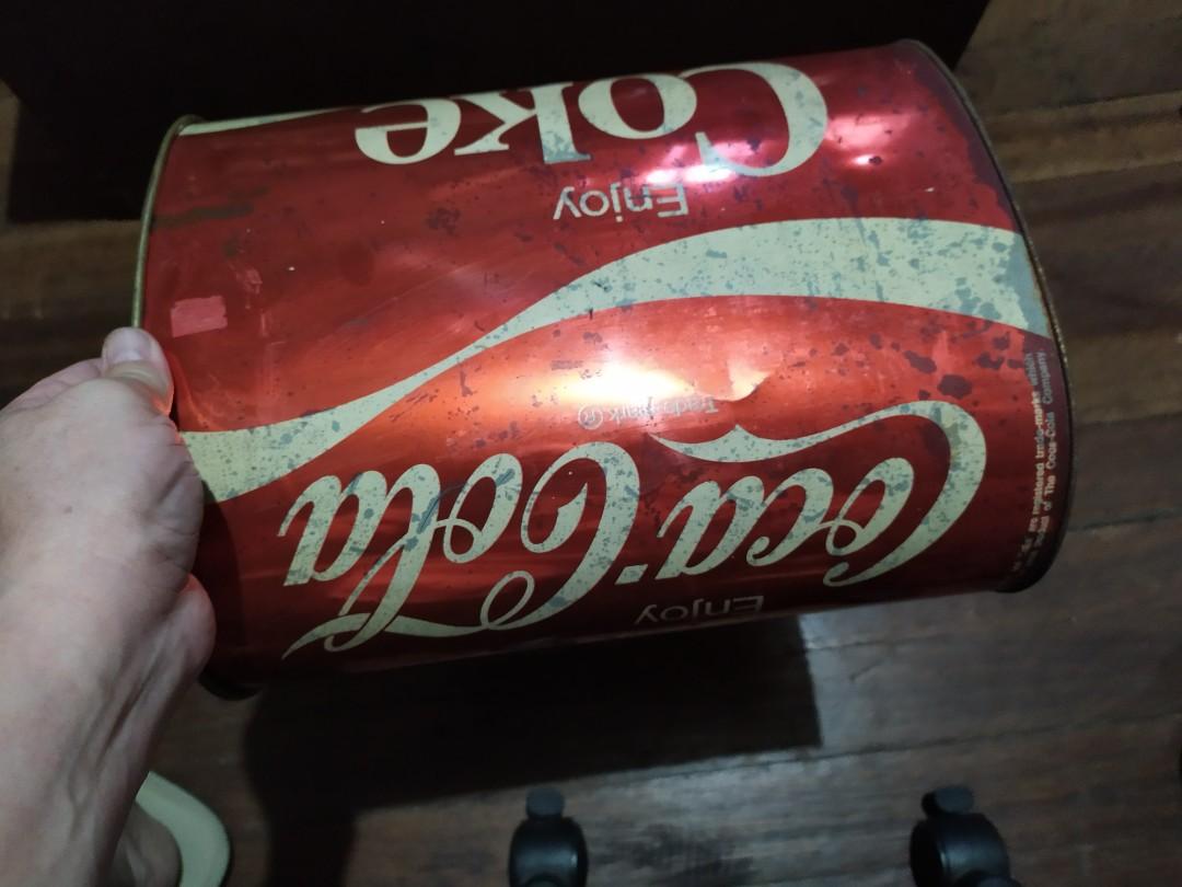 Coca cola trash can tin can, Hobbies & Toys, Memorabilia & Collectibles ...