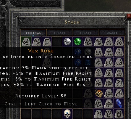 Diablo 2 Resurrected Vex Rune, Hobbies & Toys, Toys & Games on Carousell