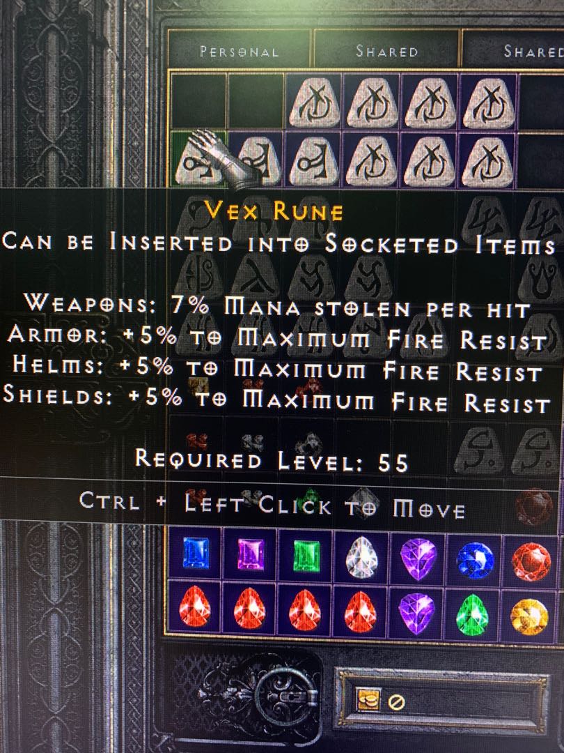 Diablo 2 vex rune, Video Gaming, Gaming Accessories, In-Game Products ...
