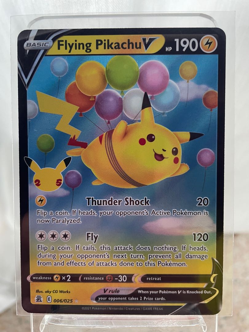 Flying Pikachu V celebrations, Hobbies & Toys, Toys & Games on Carousell