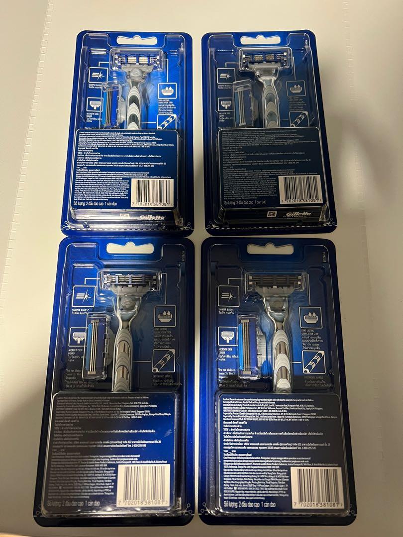 Gilette Mach 3 Turbo 3D Razor Handle + 2 Blades, Beauty & Personal Care ...