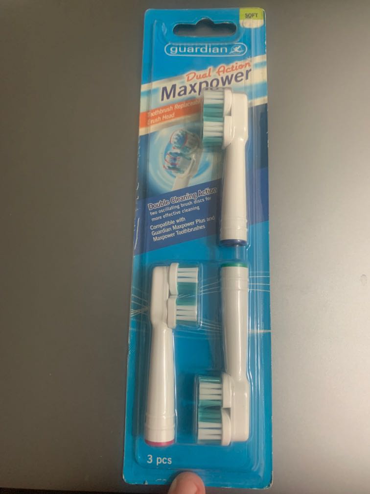Guardian Dual Action Maxpower brush head, Beauty & Personal Care, Oral ...