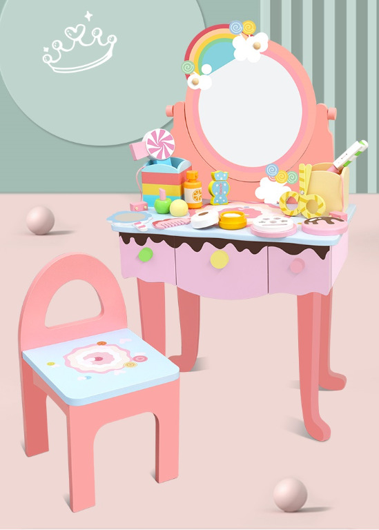 *IN STOCK* Wooden Rainbow Dressing Table, Hobbies & Toys, Toys & Games ...