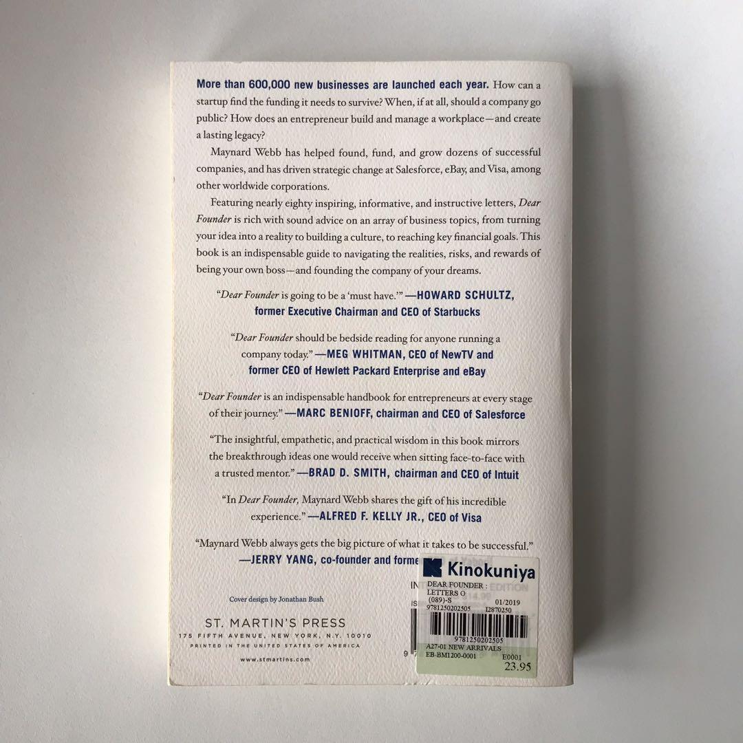 Maynard Webb: Dear Founder, Hobbies & Toys, Books & Magazines, Fiction & Non-Fiction on Carousell