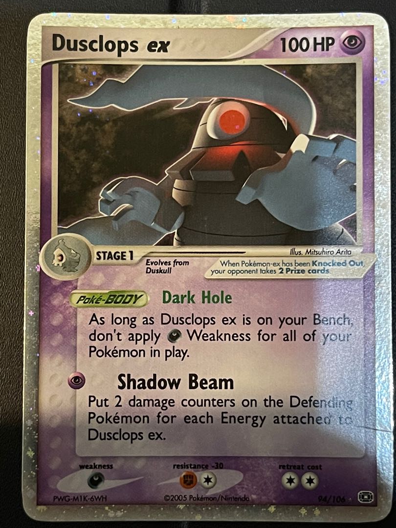 Pokemon card ex emerald singles dusclops ex 94/106 ultra rare, Hobbies ...