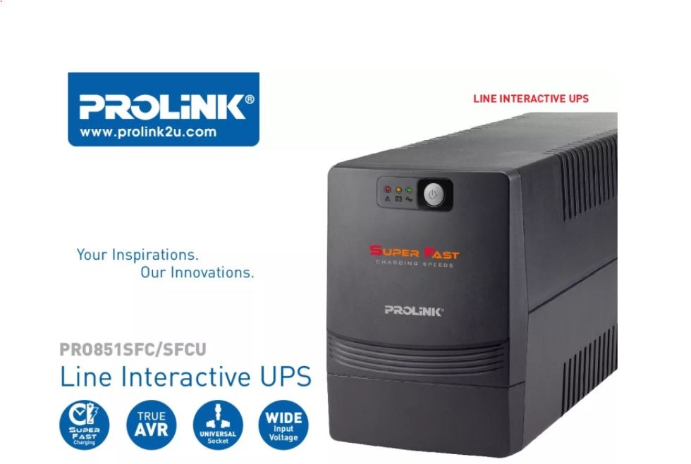 PROLINK PRO851SFCU Line Interactive UPS 850VA with AVR + USB port ...