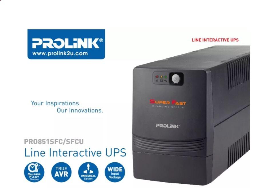 PROLINK PRO851SFCU Line Interactive UPS 850VA with AVR + USB port ...