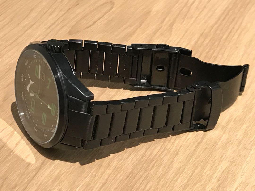 PUMA watch (Counter Metal Black Green), Men's Fashion, Watches ...