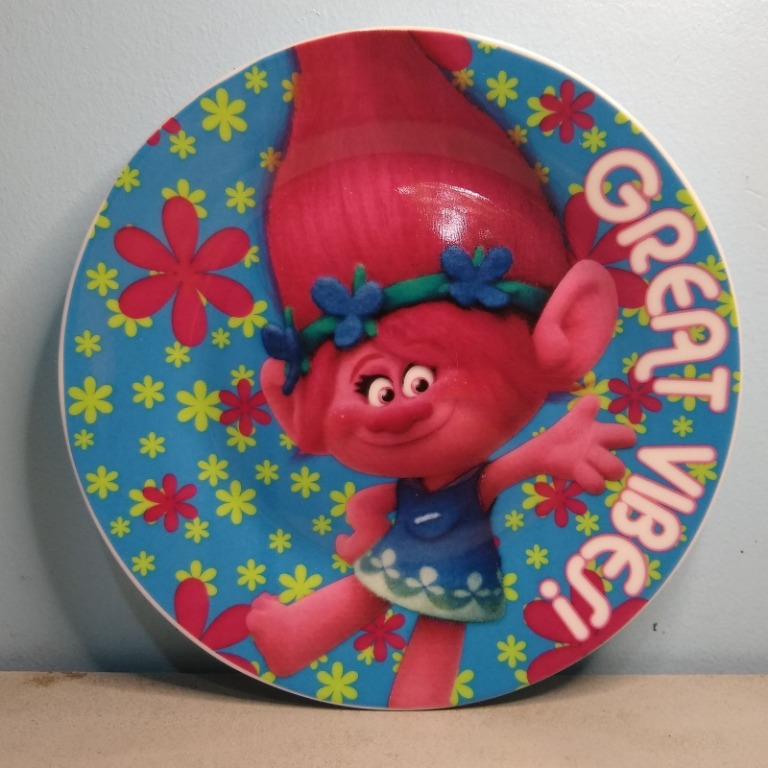 18cm or 7" Rare Cute Original Medium Trolls Ceramic Cake Plate Dessert ...