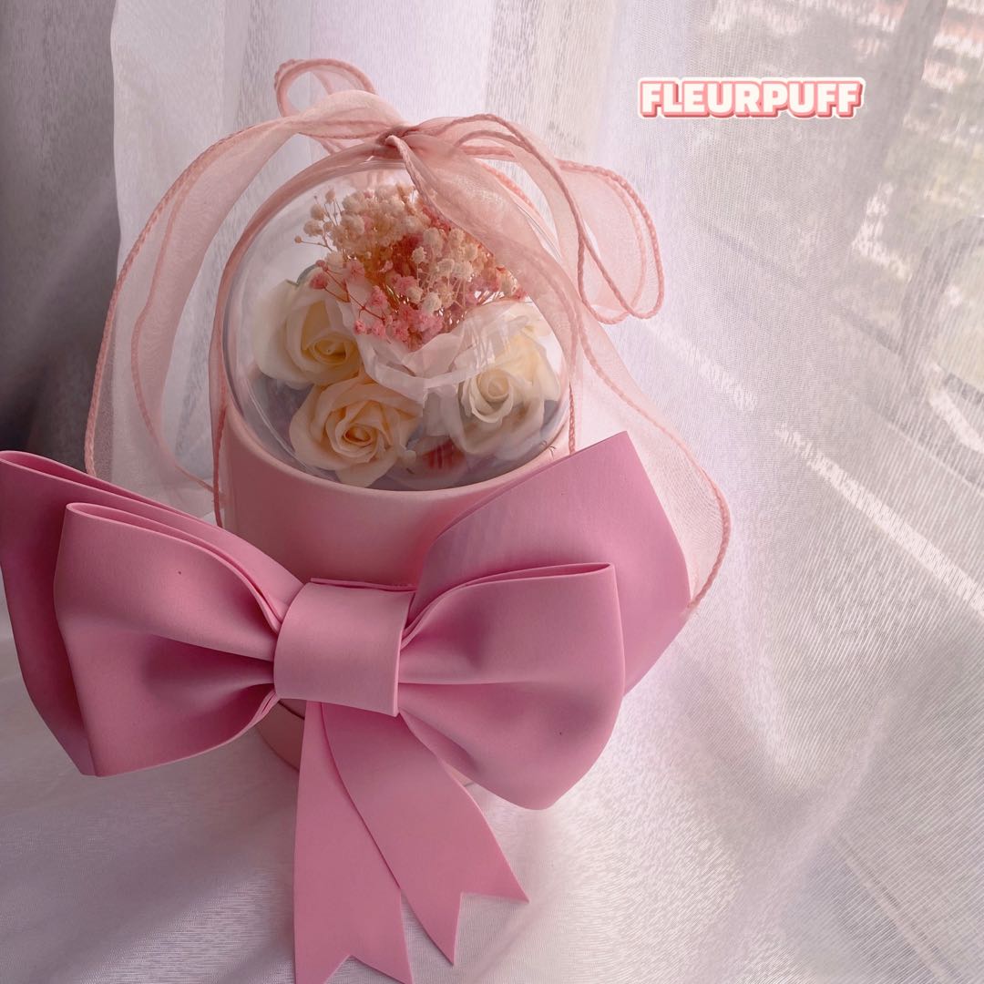 Rose & Baby Breath Box | Birthday Gift Box | Bobo Ball Bouquet ...