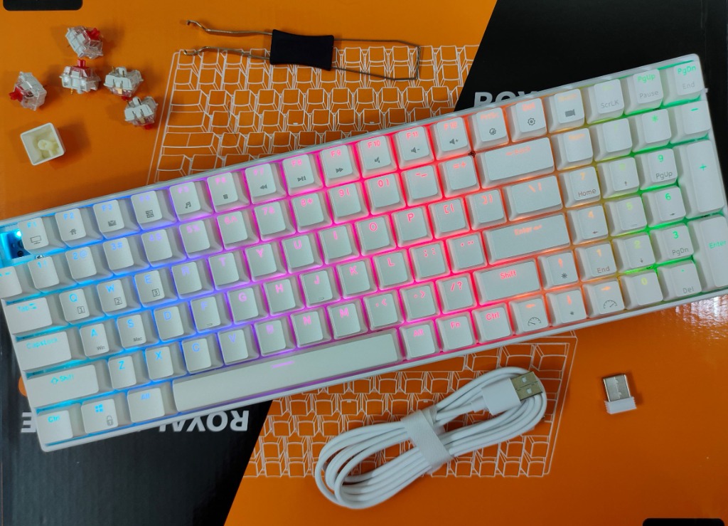 Royal Kludge RK100 Mechanical Keyboard Wireless Bluetooth 2.4GHz RGB ...