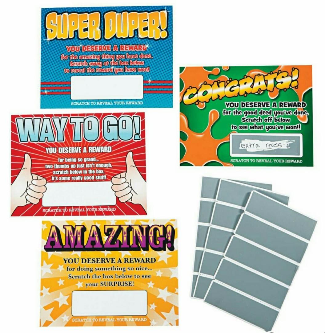 Scratch Reward Cards, Hobbies & Toys, Stationery & Craft, Stationery ...