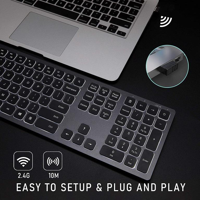 SEENDA Backlit Wireless Keyboard, seenda 2.4GHz Ultra Slim Rechargeable ... SEENDA Backlit Wireless Keyboard, seenda 2.4GHz Ultra Slim Rechargeable ...