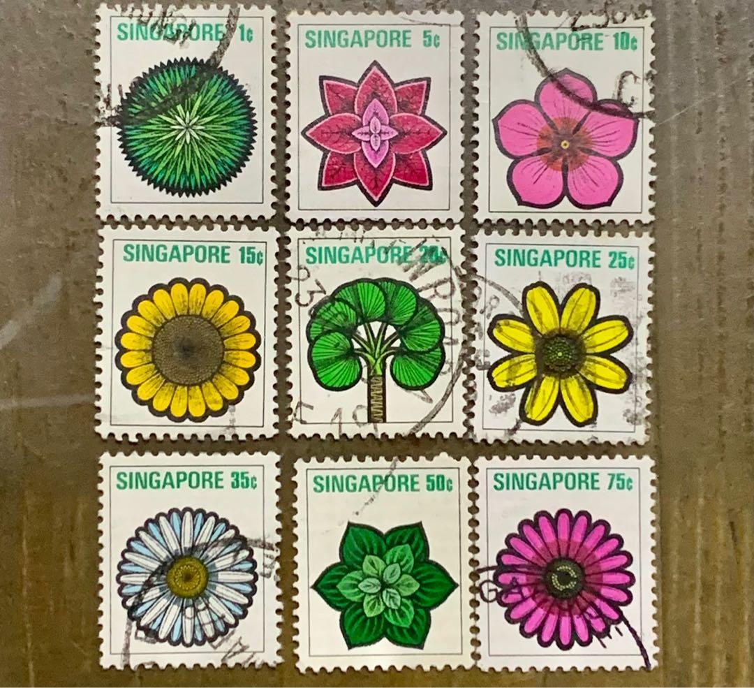 Singapore stamps used set 1973 flowers classic patterns, Hobbies & Toys ...