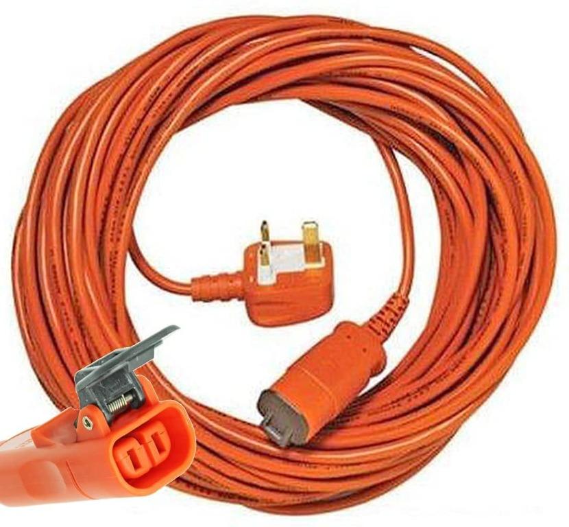 SPARES2GO 15 Metre Cable & Lead Plug for Flymo Lawnmower/Hedge Trimmer ...