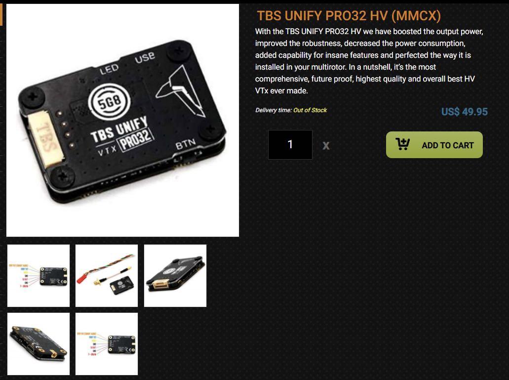 TBS Unify Pro32 HV FPV VTX, Photography, Drones on Carousell