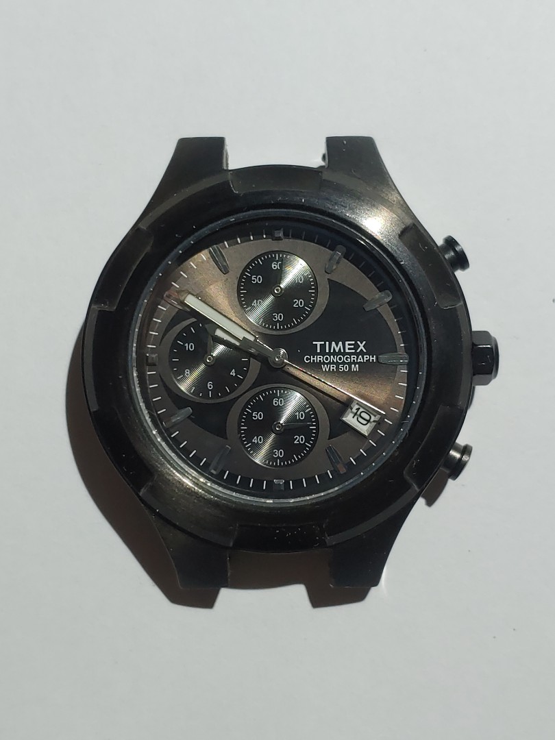 Timex Chronograph WR50M Date Quartz Working, Luxury, Watches on Carousell