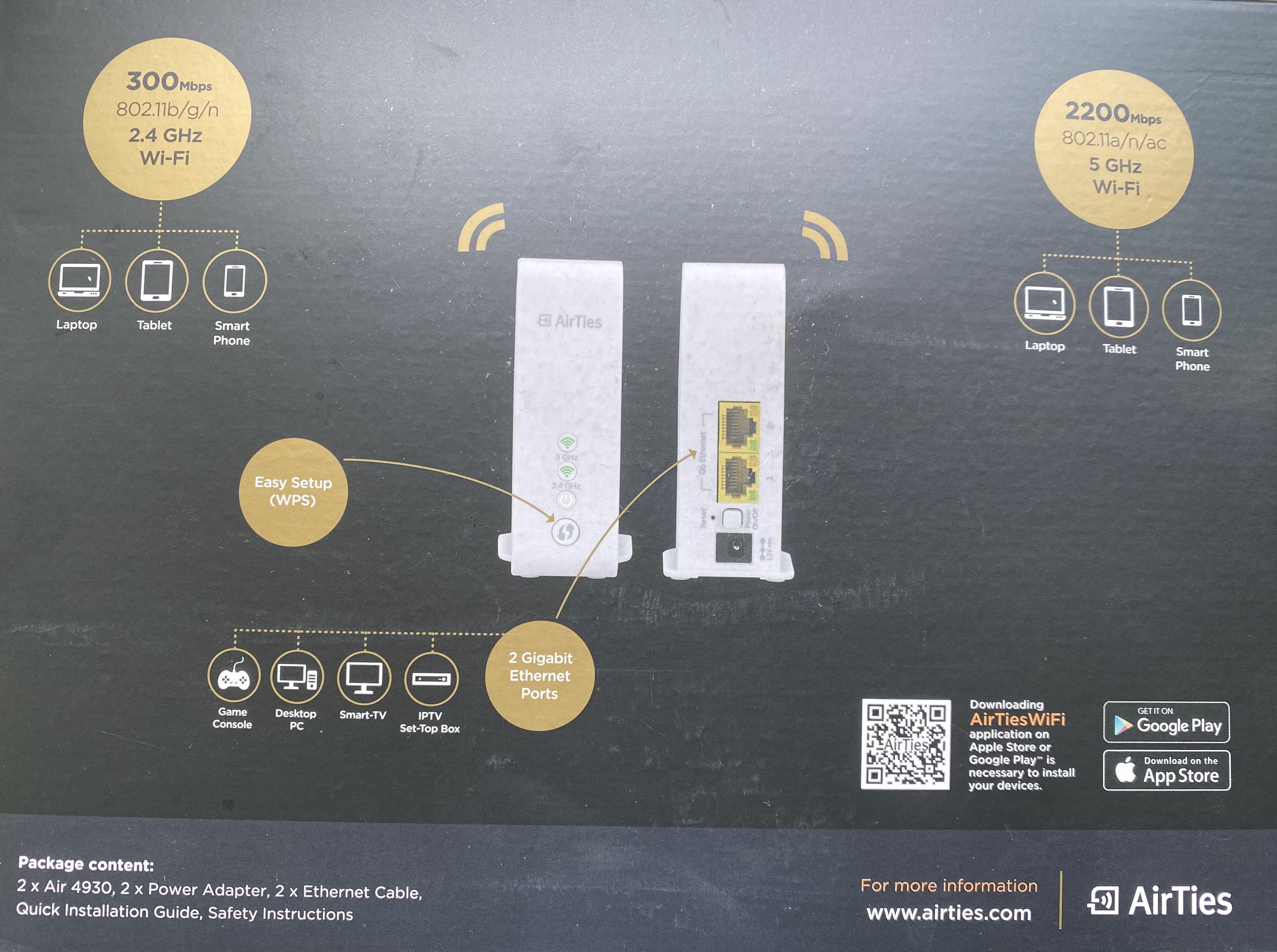 Wifi Mesh Extender AirTies 4930, Computers & Tech, Parts & Accessories ...