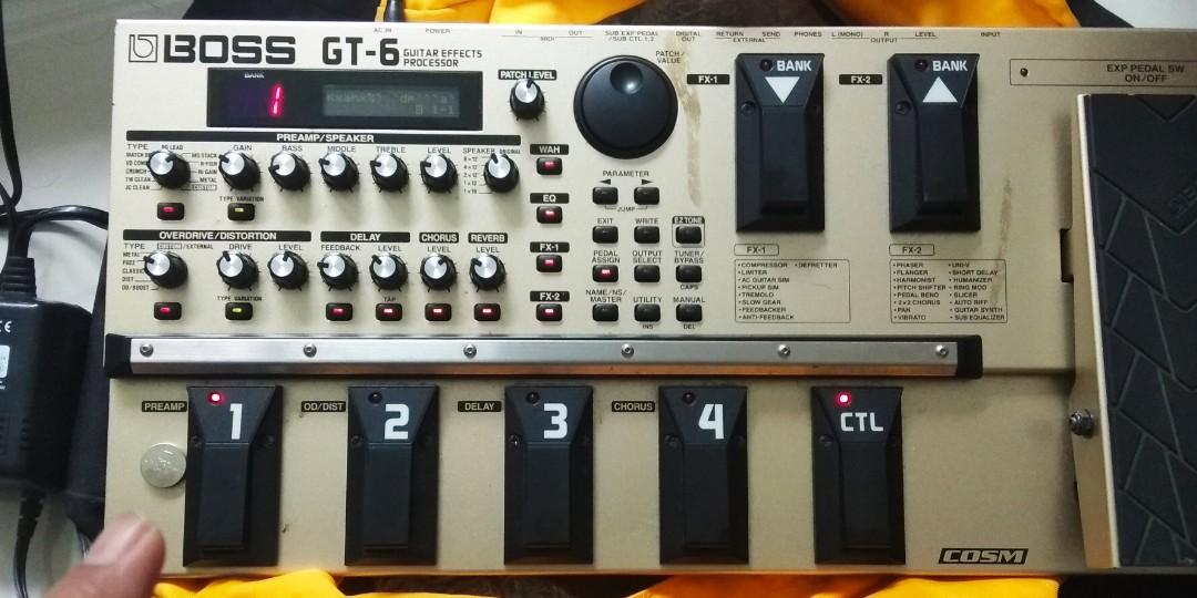Boss GT-6 Guitar effects processor, Hobbies & Toys, Music & Media ...