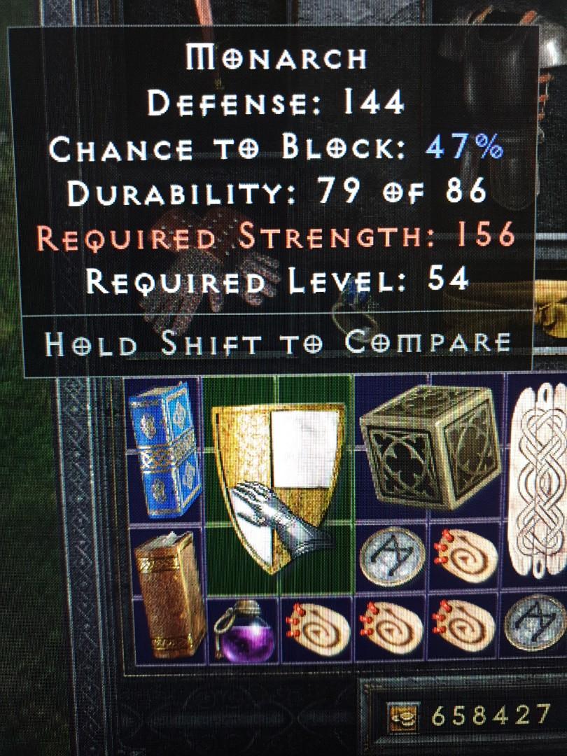 Diablo 2 D2r Monarch shield, Video Gaming, Gaming Accessories, In-Game ...