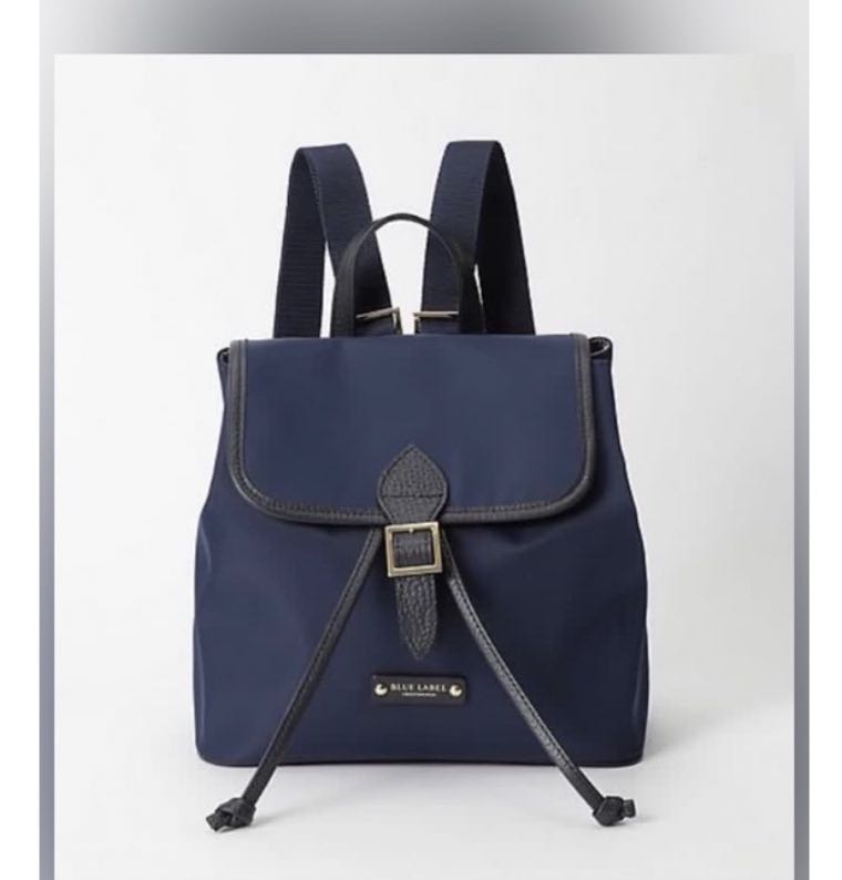 Japan Blue Label Crestbridge Backpack (blue) with leather trim, Women's ...