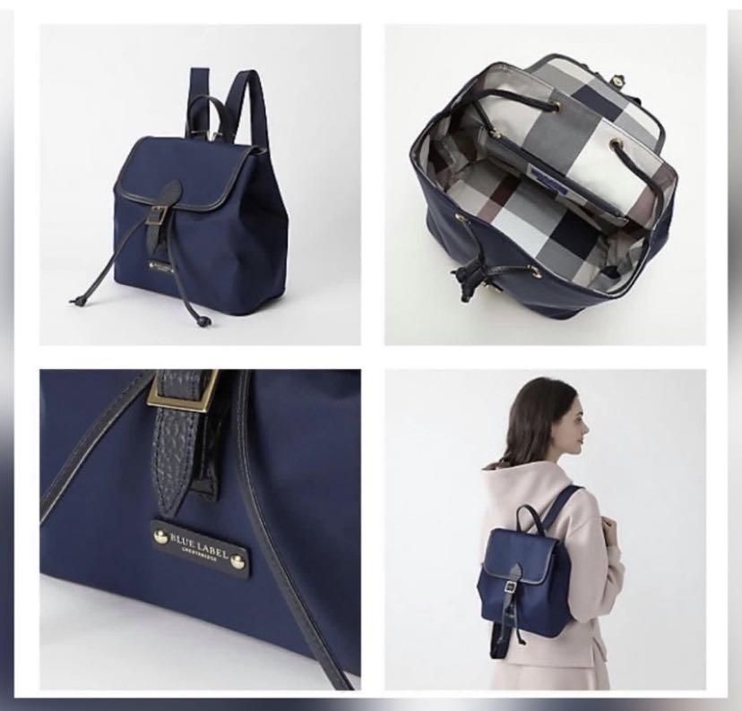 Japan Blue Label Crestbridge Backpack (blue) with leather trim, Women's ...