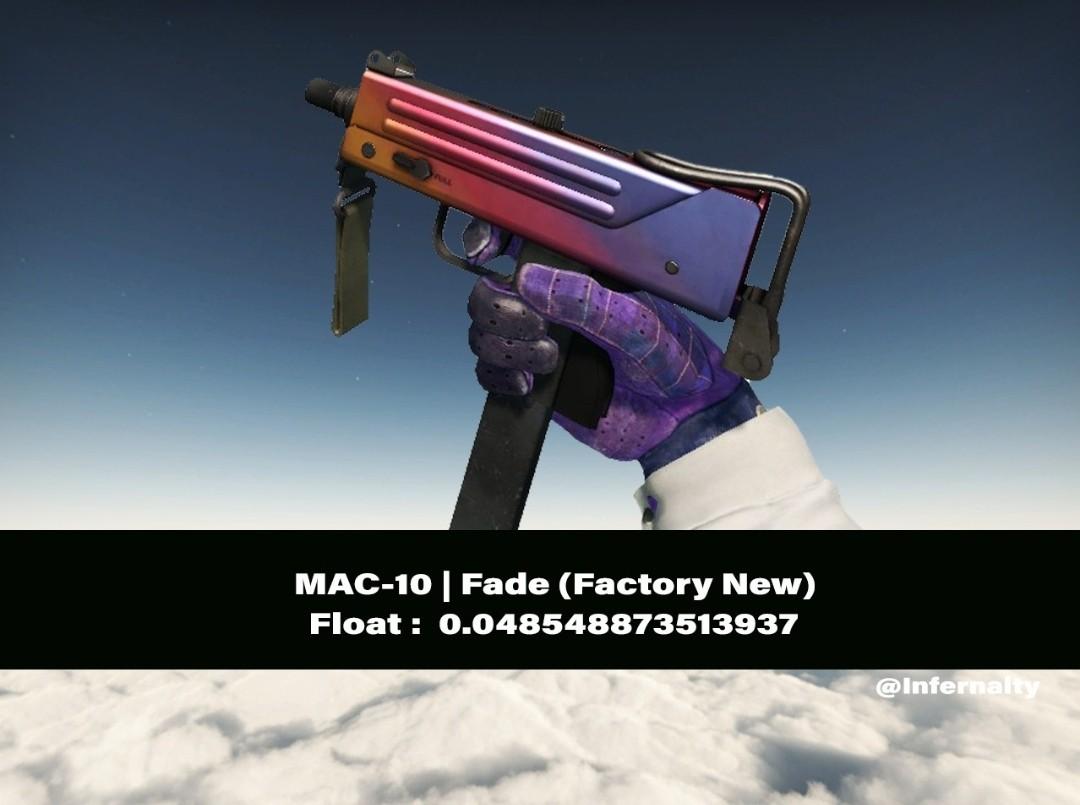 MAC-10 Fade FN CSGO SKINS KNIVES, Video Gaming, Gaming Accessories, In ...