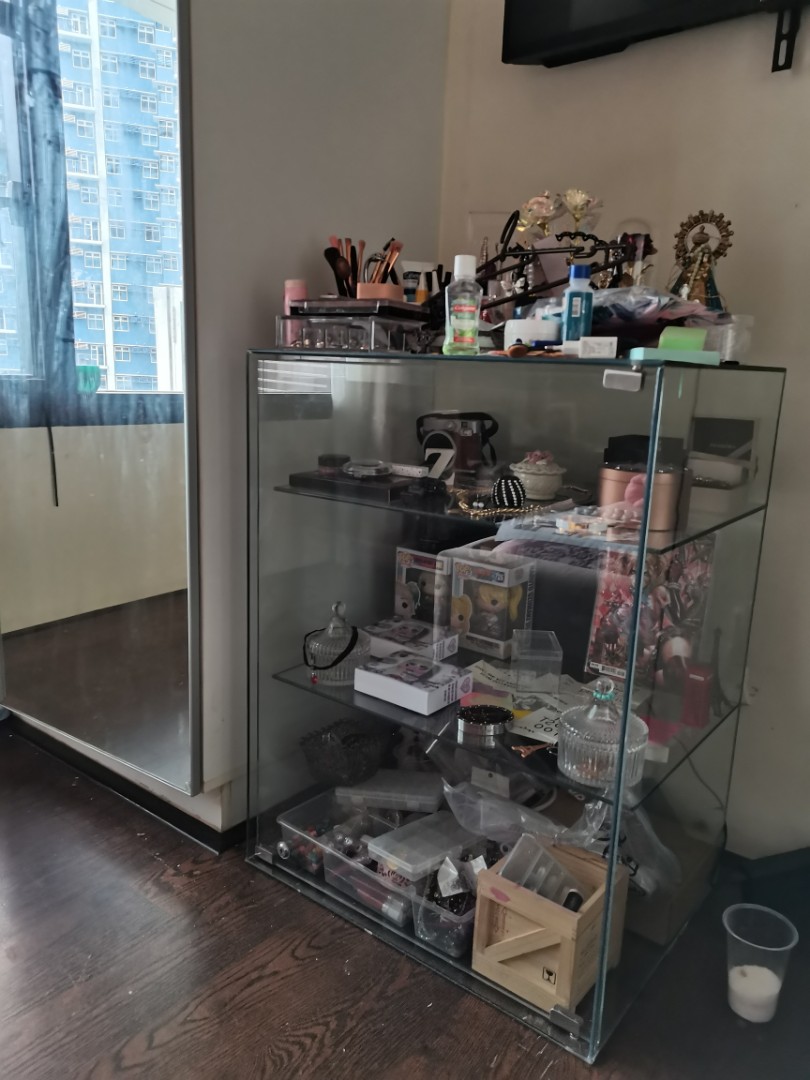 MAC glass cabinet x2, Furniture & Home Living, Furniture, Shelves ...