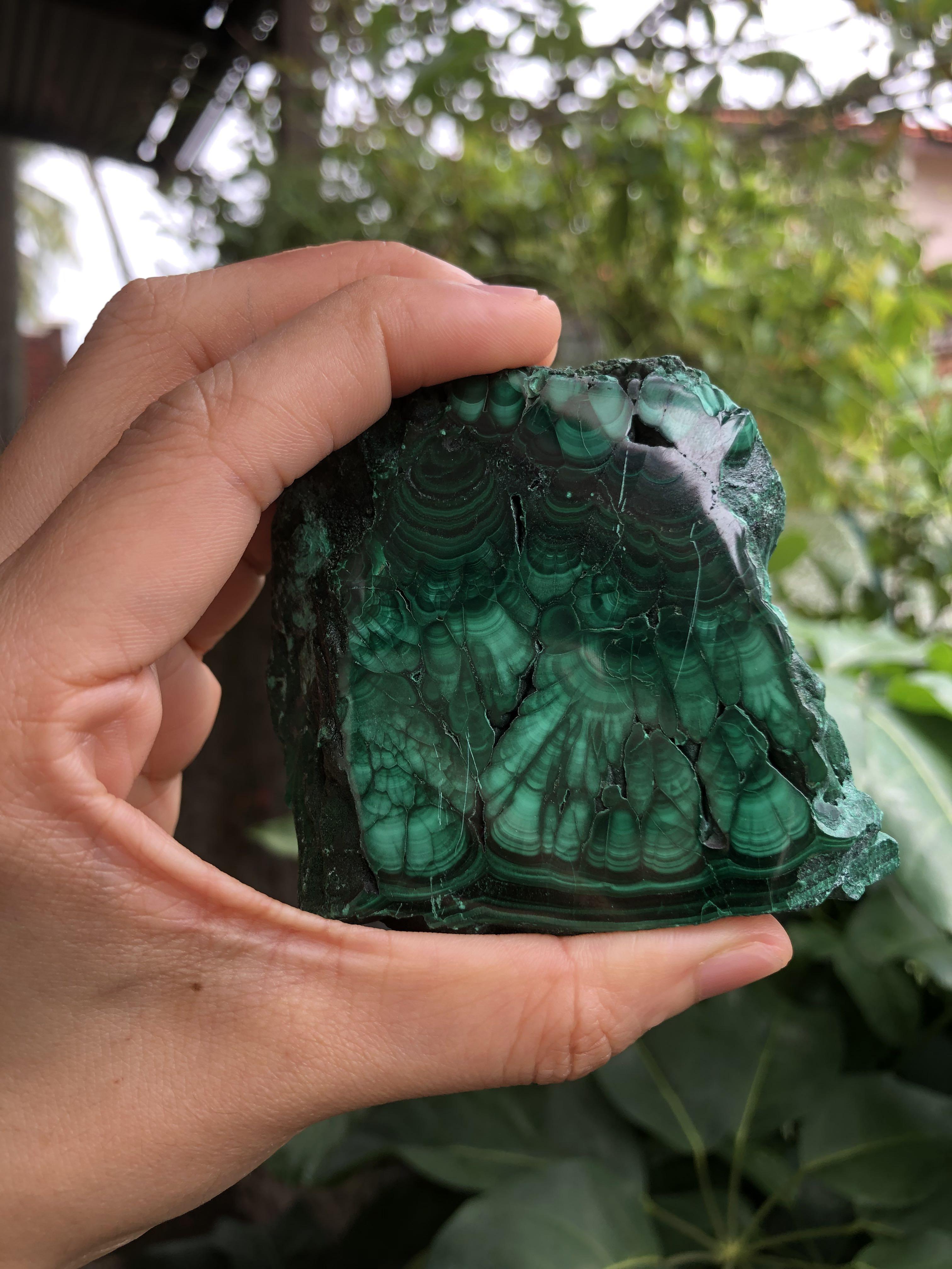 Malachite Slab with Botryoidal Growth, Hobbies & Toys, Memorabilia ...