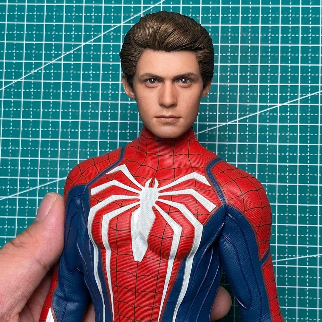 MARVEL PS4 SPIDERMAN LIM TOYS 1/6 SCALE SPIDER MAN PETER PARKER HEAD ...
