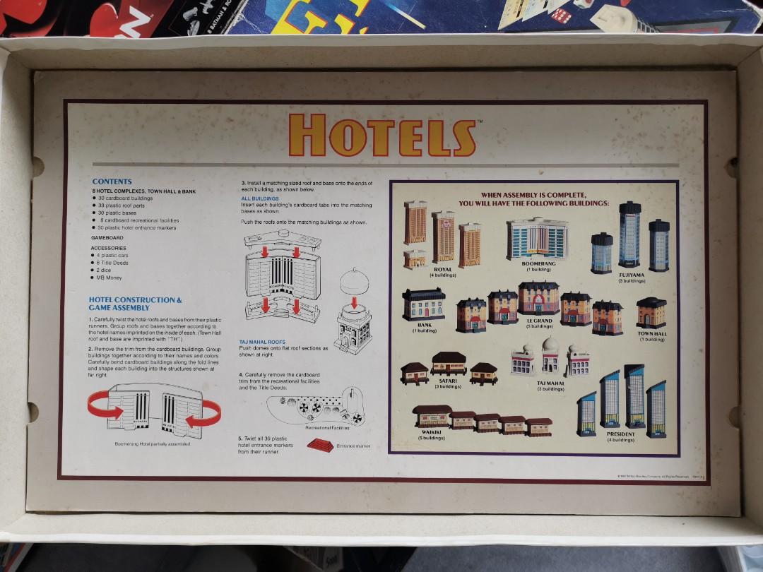 Milton Bradley MB hotels board game dimensional game of high rises and ...