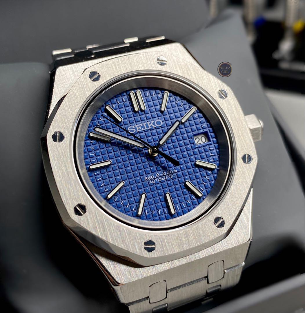 [MOD] Seiko Blue Waffle with Seiko NH35A Movement, Men's Fashion ...