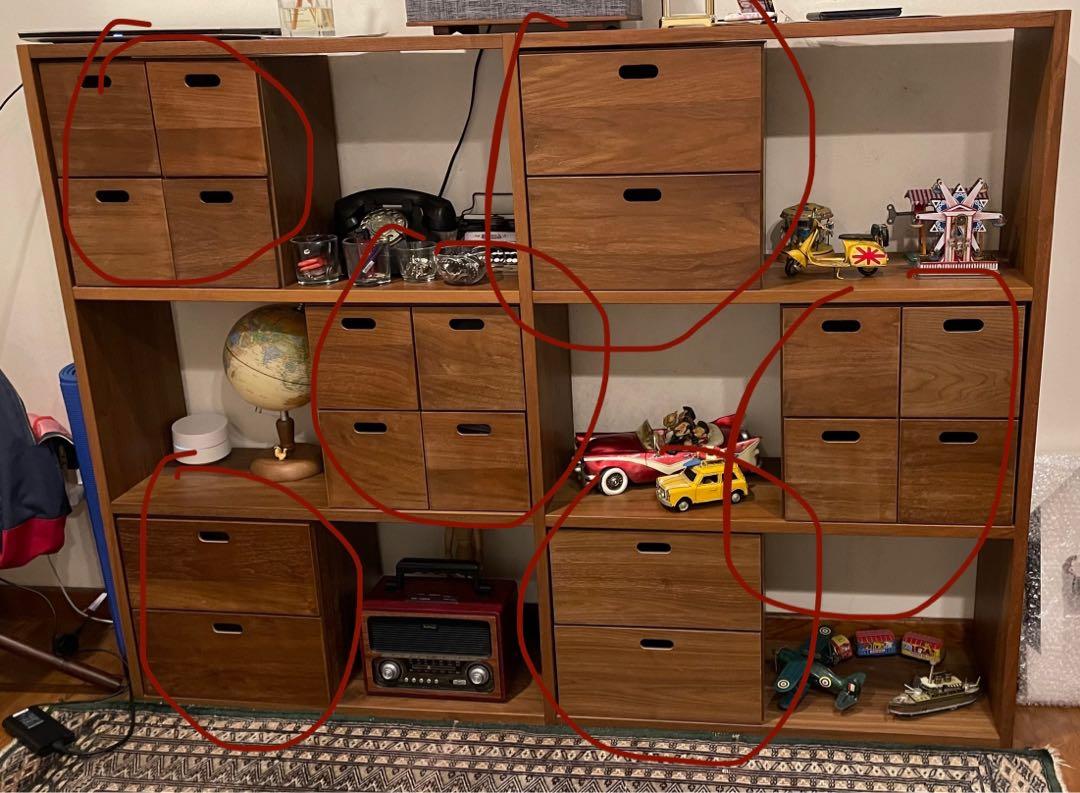 MUJI display cabinets with movable storage drawers, Furniture & Home ...