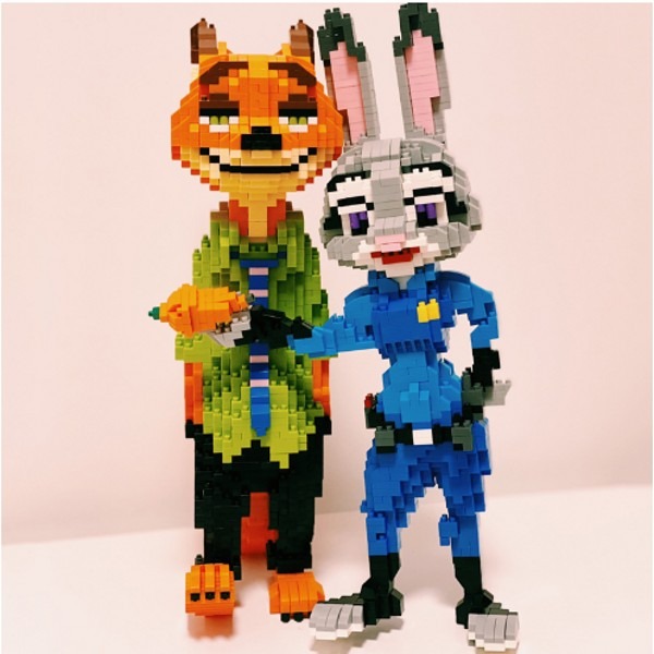 Nano blocks Zootopia Nick Judy Cute Rabbit Cartoon Disney Lego Diamond ...