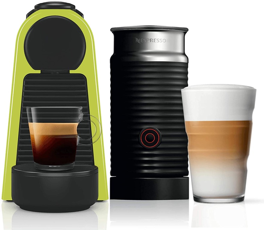 Nespresso Essenza Mini Coffee Machine, Lime Green & Aeroccino Milk ...