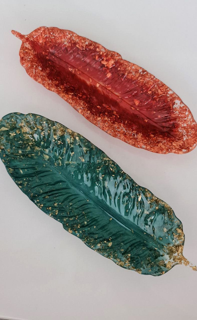 Resin Feather Dish Tray, Hobbies & Toys, Stationery & Craft, Handmade ...