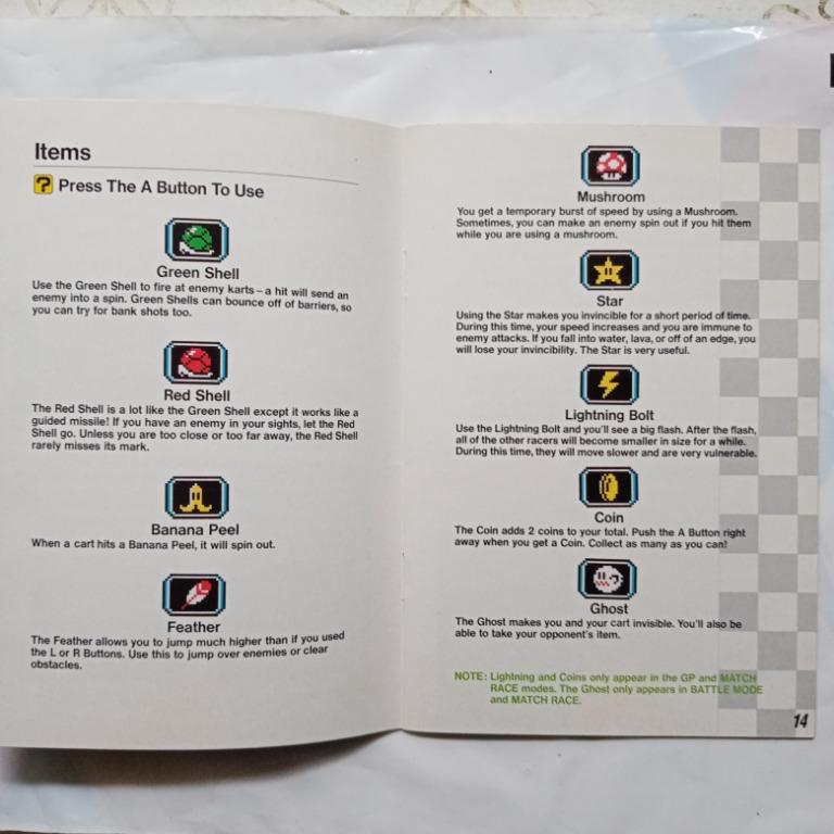 SNES Super Mario Kart Instruction Booklet & Box Only, Video Gaming ...