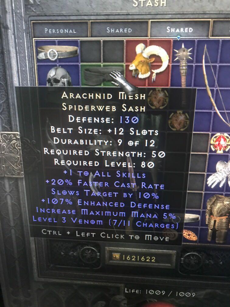 Spiderweb sash d2r, Video Gaming, Gaming Accessories, In-Game Products ...