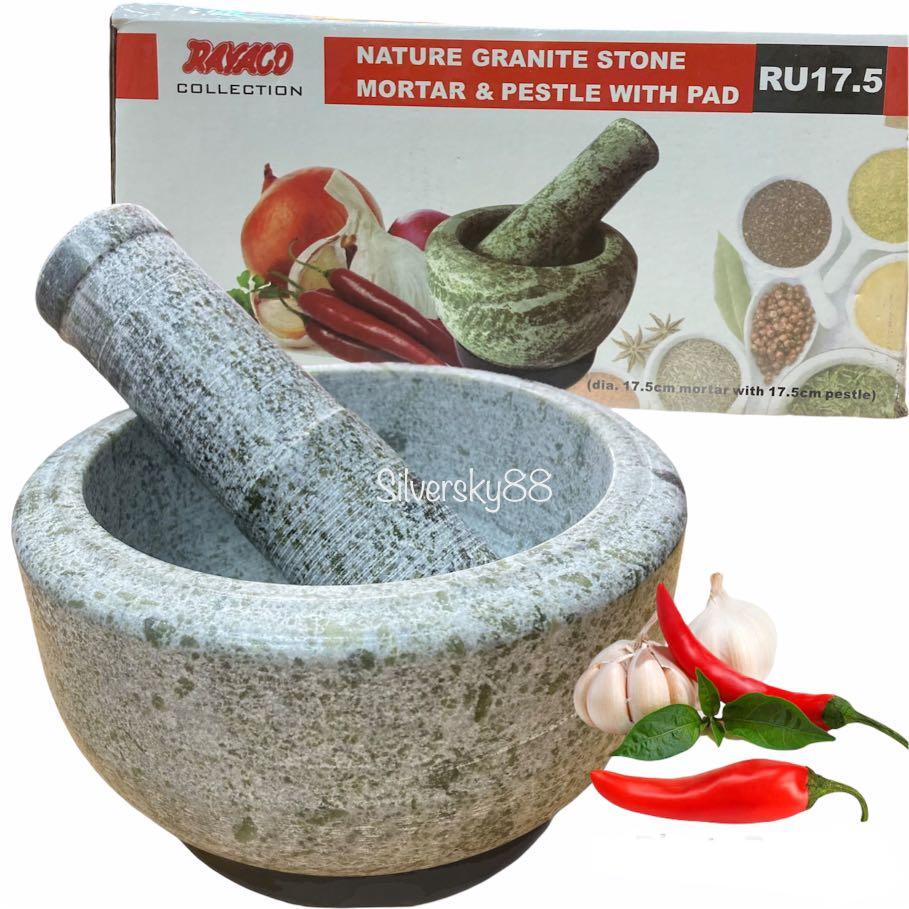 Stone pounder mortar and pestle hand pound chilli herbs spice ...