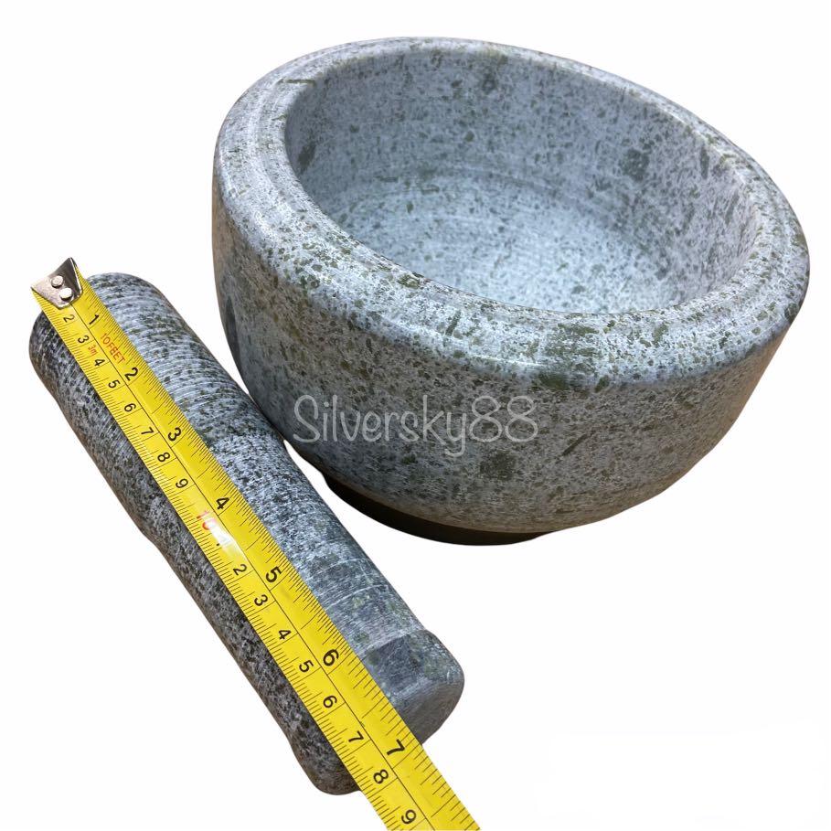 Stone pounder mortar and pestle hand pound chilli herbs spice ...