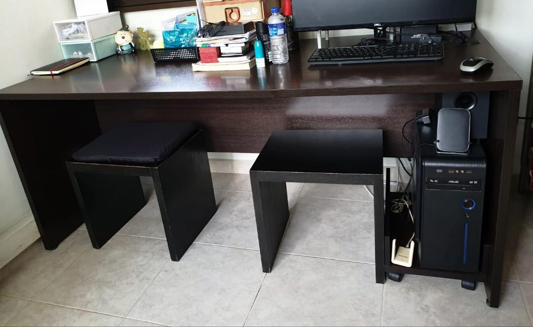 Study table and stools set, Furniture & Home Living, Furniture, Tables ...